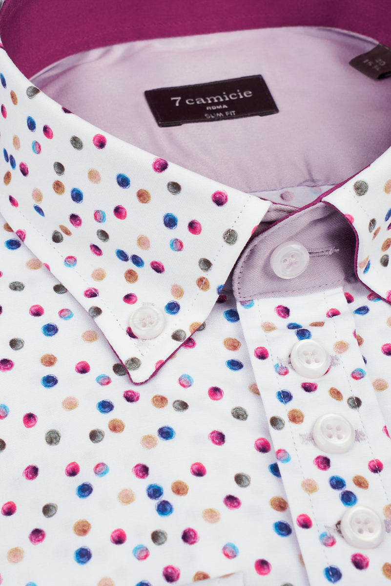 Donatello Iconic Poplin Man Shirt White Pink – 7 Camicie