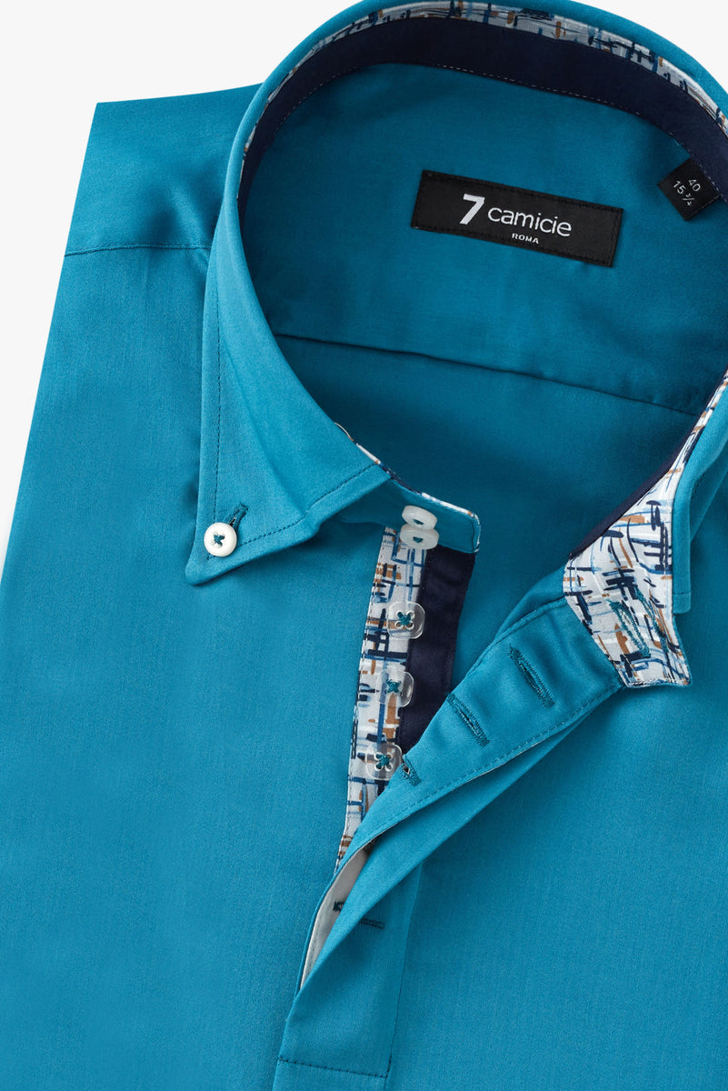 Camicia Uomo Roma Iconic Satin Verde – 7 Camicie